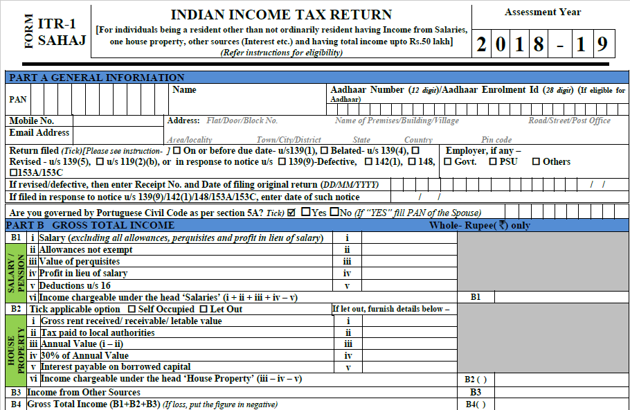 Who can file ITR-1 SAHAJ Who can file ITR-1 SAHAJ