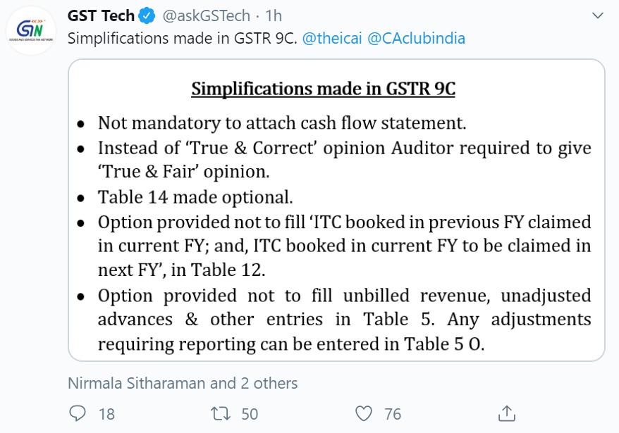 GSTR 9C Part B Certification of Cash Flow Statement | CONSULTEASE.COM